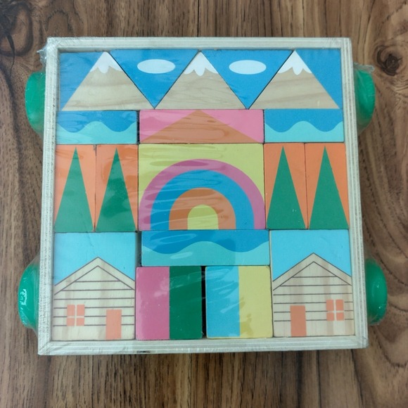 Ankyo | Toys | Ankyo Pull Along Block Wagon Wooden Blocks Learn Play 8 ...